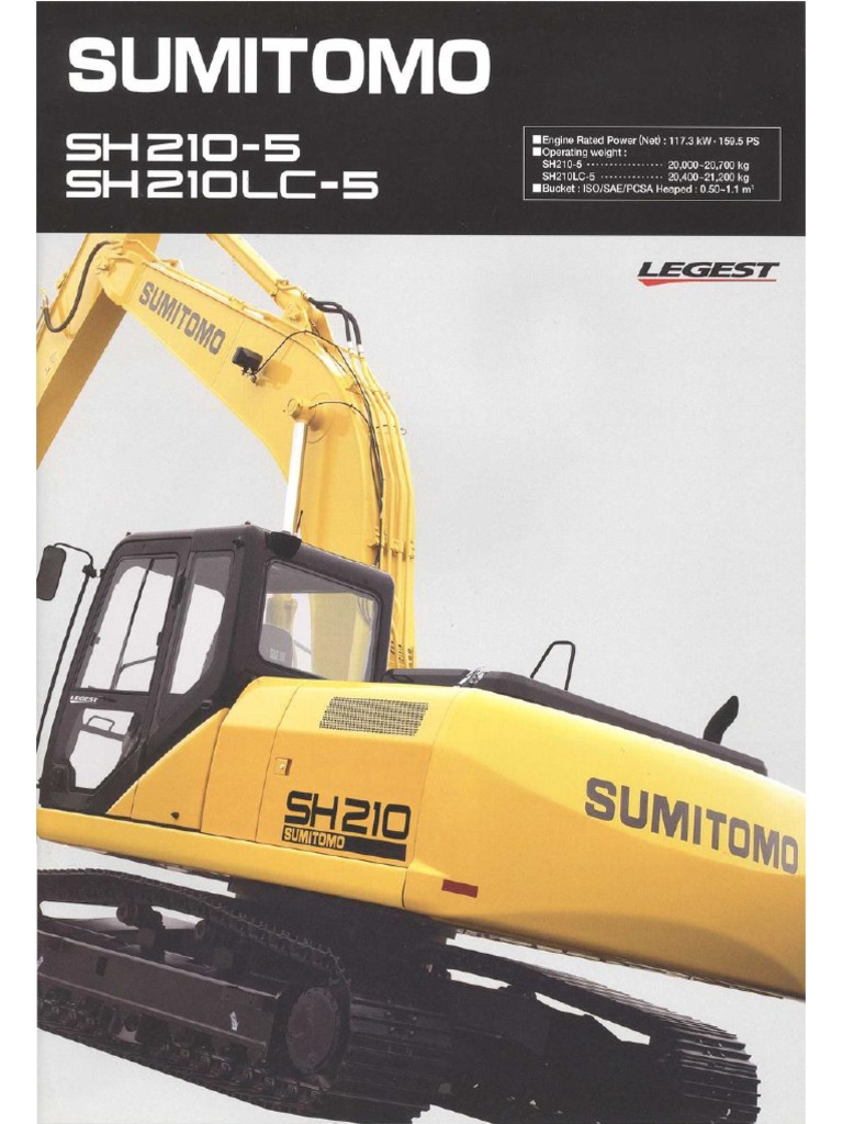 Sumitomo sh210 5 Excavator Brochure - Compress | PDF