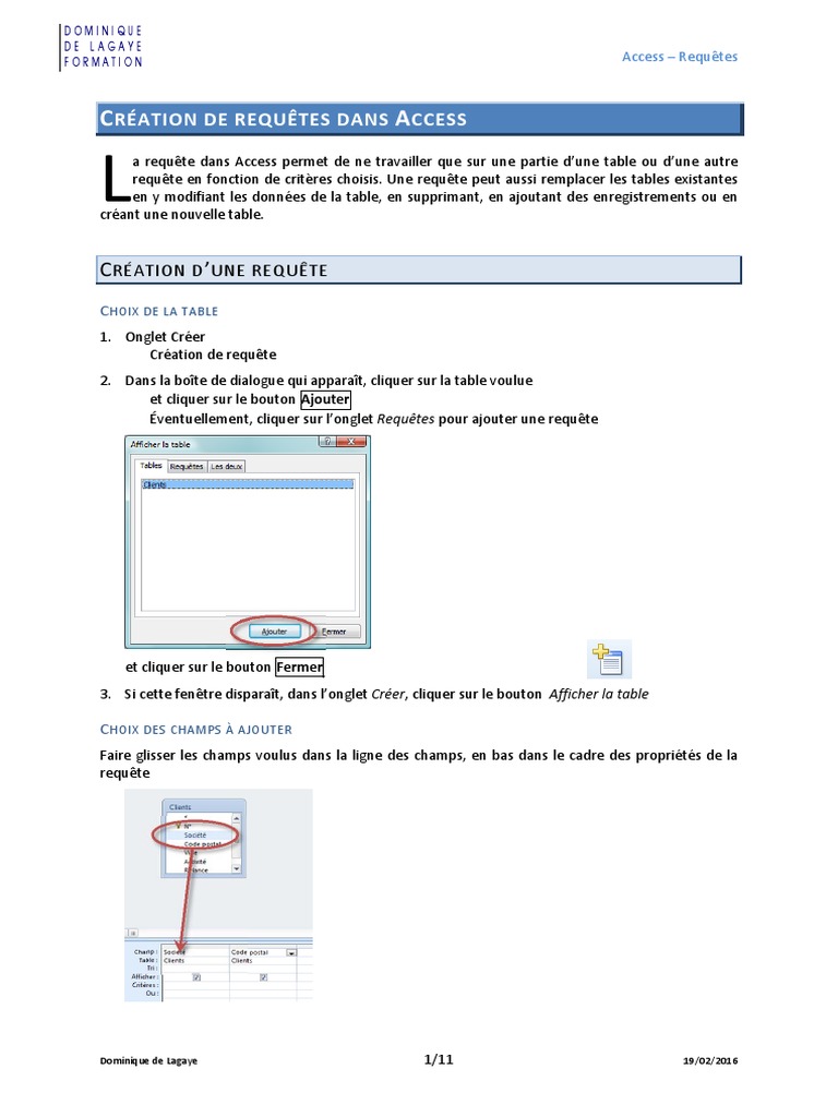 Créer des Requêtes Access Efficacement | PDF | SQL | Sciences de l ...