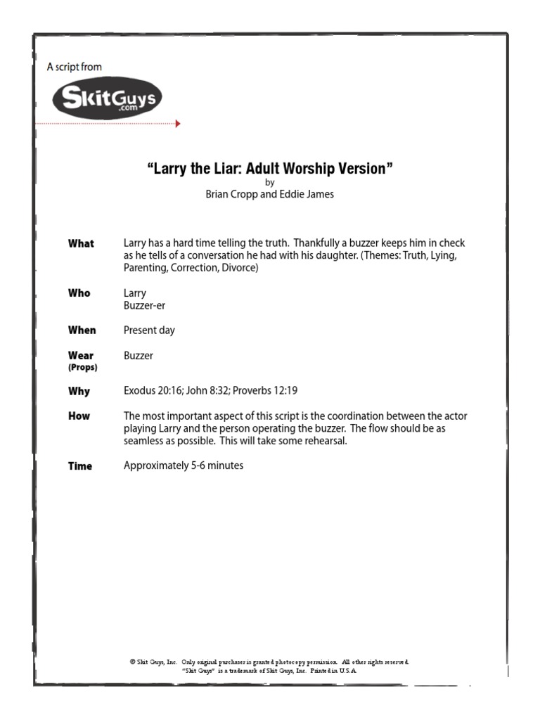 Larry the Liar-Big Church-SAMPLE | PDF