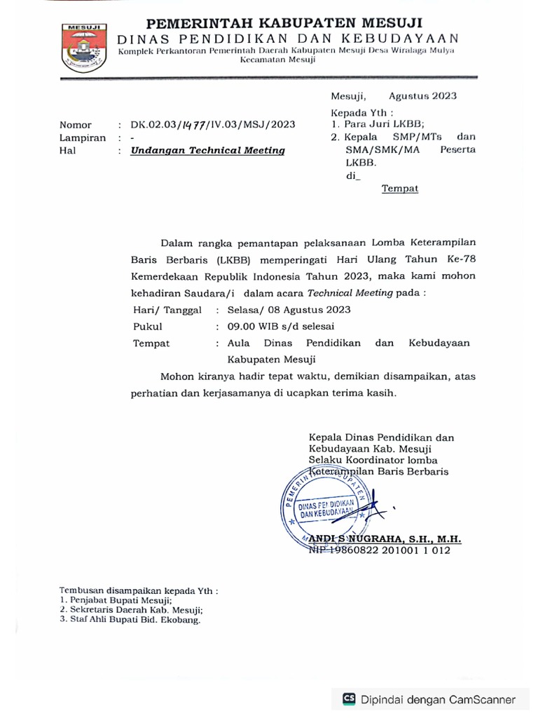 Undangan Technical Meeting | PDF