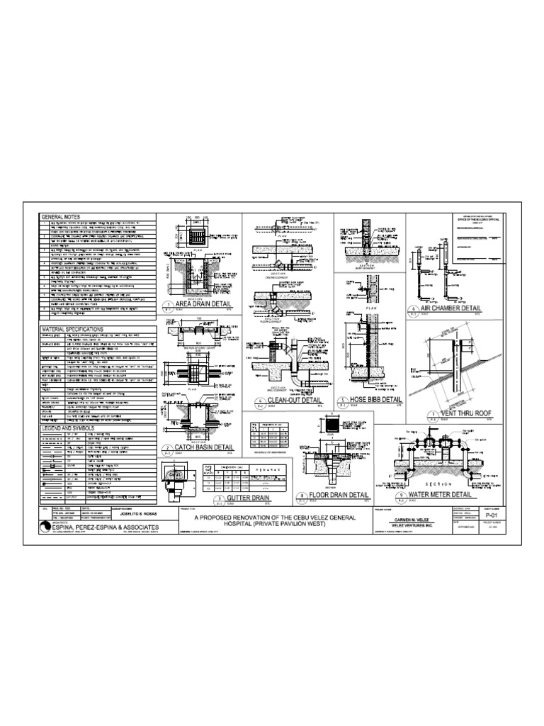 Velez General Hospital Plumbing Plan | PDF | Civil Engineering