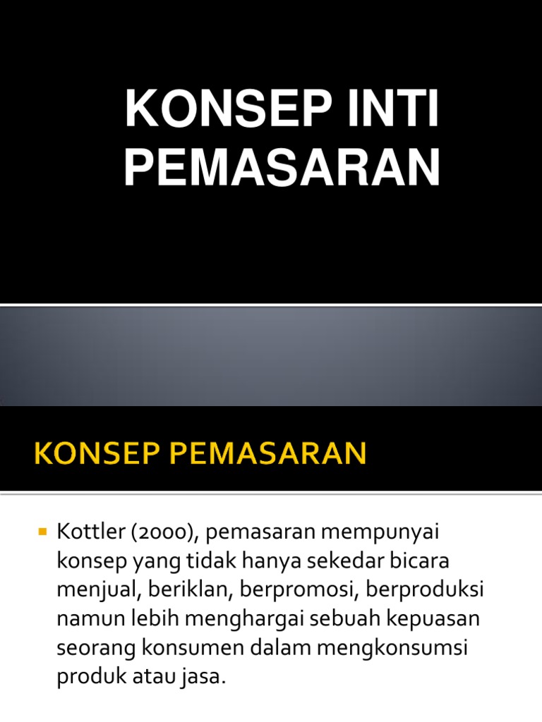 Konsep Inti Pemasaran | PDF