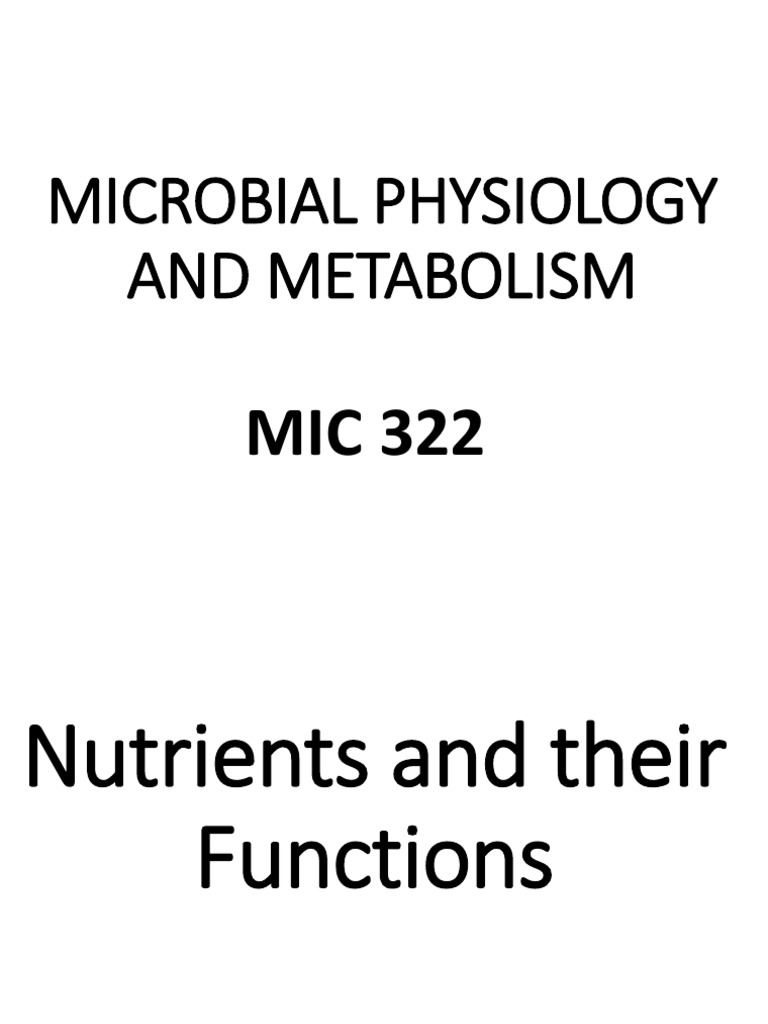 Mic 322 1 2023 Pdf Nutrients Carbohydrates