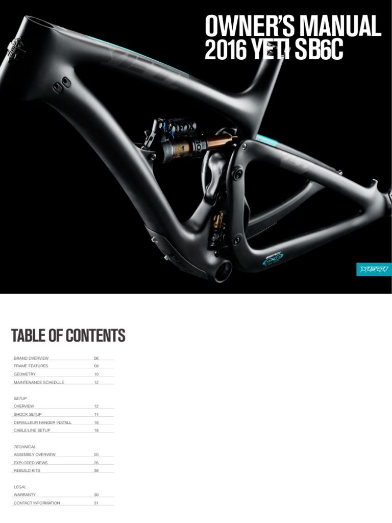Yeti SB6C Owner's Manual | PDF | Vehicle Technology | Vehicles