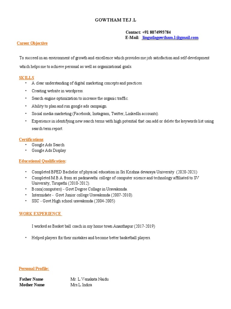 Gowtham Resume | PDF