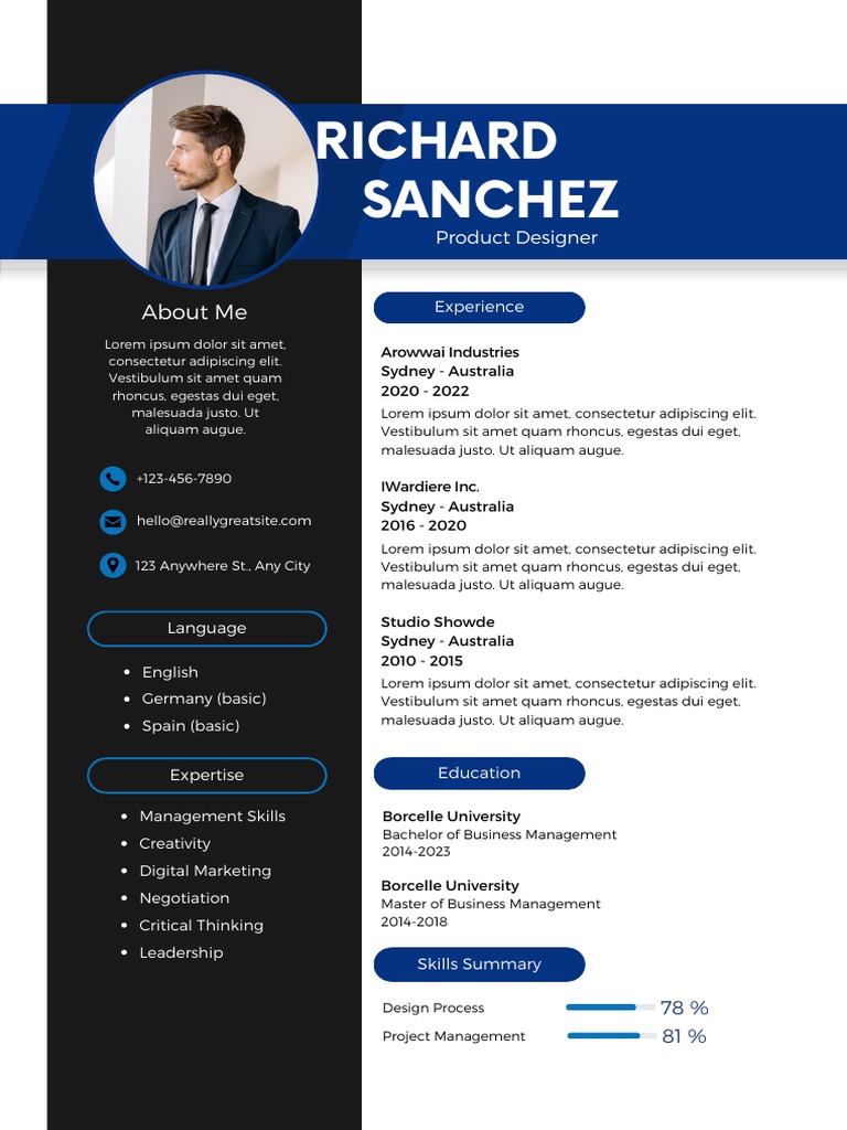 Black Modern Professional Resume | PDF