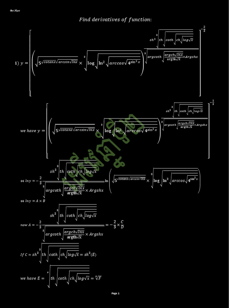 Complex Function Derivatives | PDF