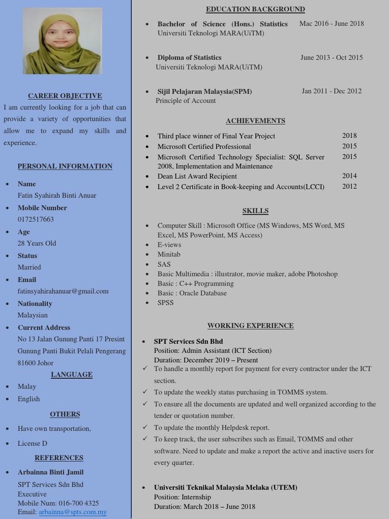 Resume Fatin 2023 | PDF | Business