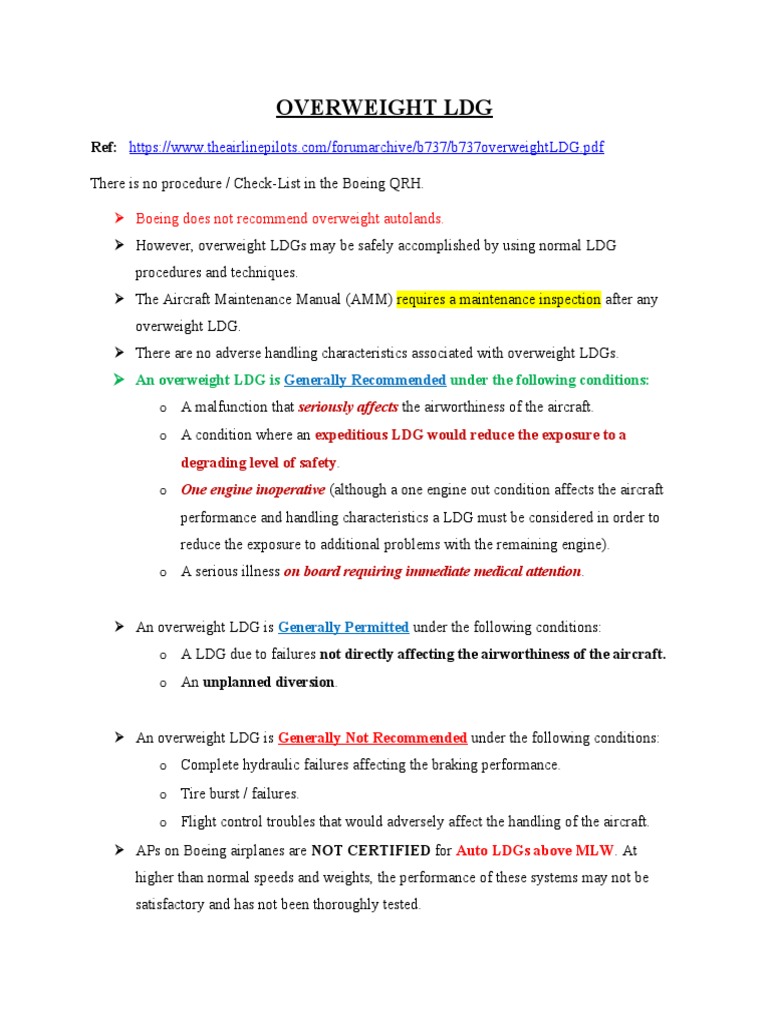 B737 Overweight LDG | PDF | Flap (Aeronautics) | Aircraft