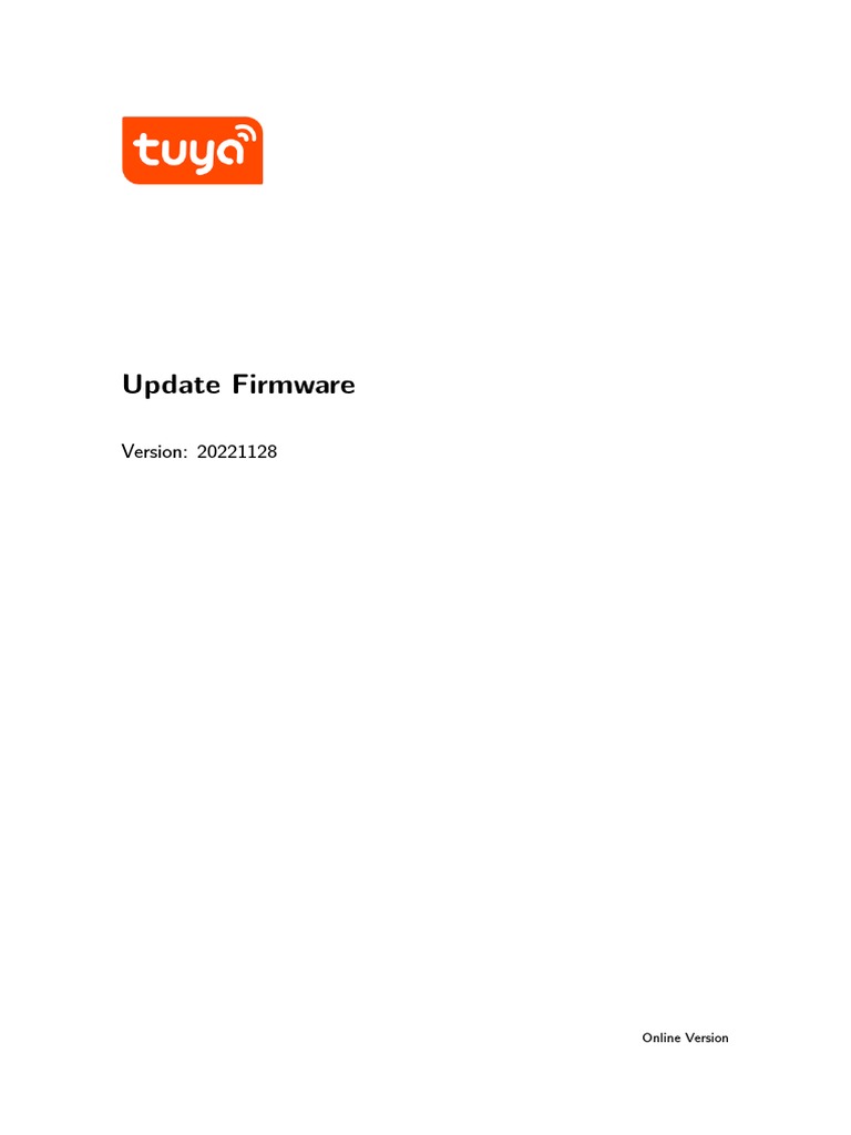 Tuya Firmware Update Guide | PDF | System Software | Computer Science