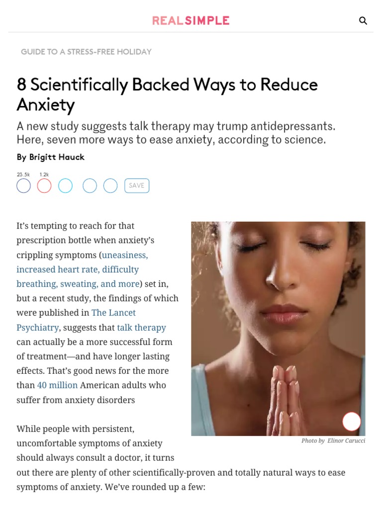 How To Reduce Anxiety - Real Simple | PDF | Anxiety | Mental Health