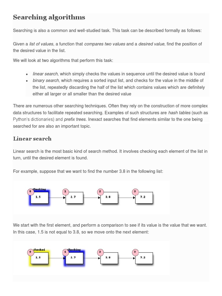 Searching Algorithms | PDF | Time Complexity | Logarithm