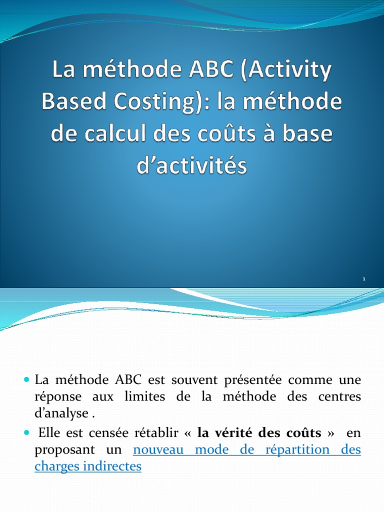 Méthode ABC : Optimisation des Coûts Indirects | PDF | Technologie et ingénierie