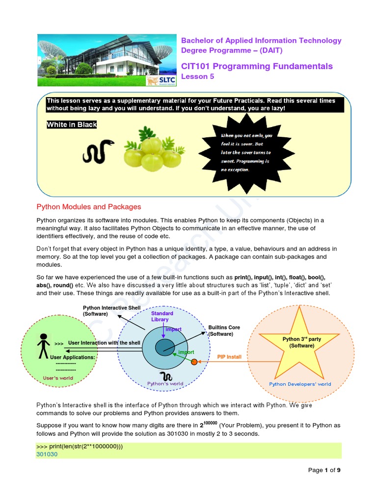 CIT 101 Py Lesson 6 Final | PDF | Trigonometric Functions | Arithmetic