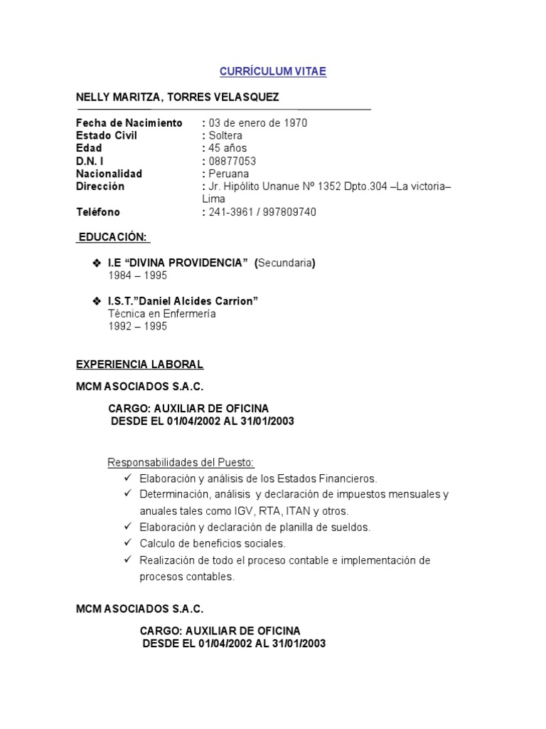 CV Maritza Torres | PDF