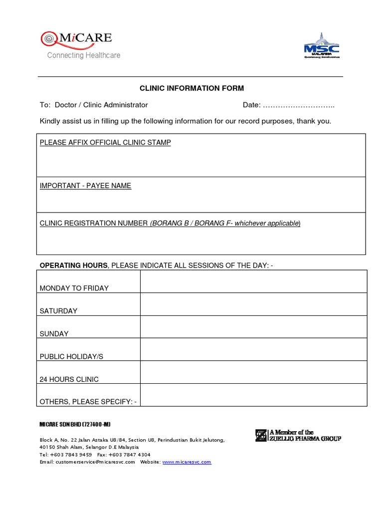 3-MiCARE Information Form. | PDF
