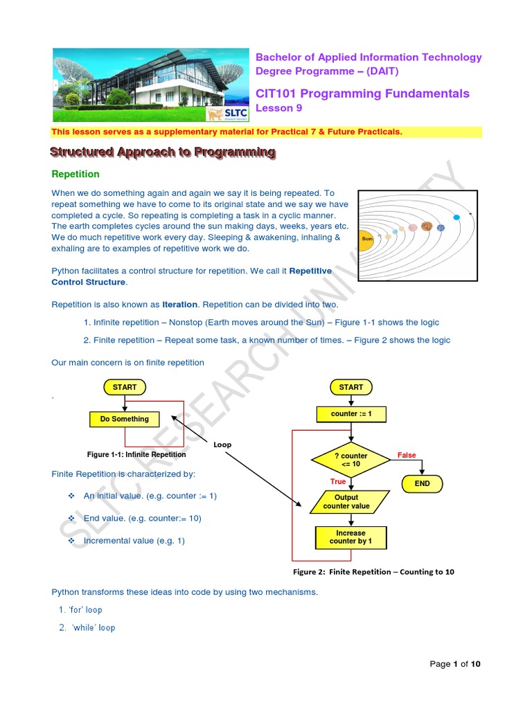 CIT 101 Py Lesson 9 Final | PDF | Randomness | Control Flow CIT 101 Py Lesson 9 Final | PDF | Randomness | Control Flow