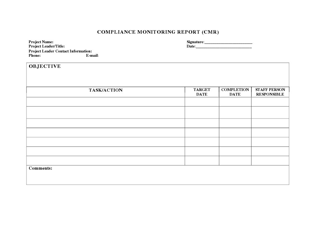 Compliance Monitoring Report Template | PDF