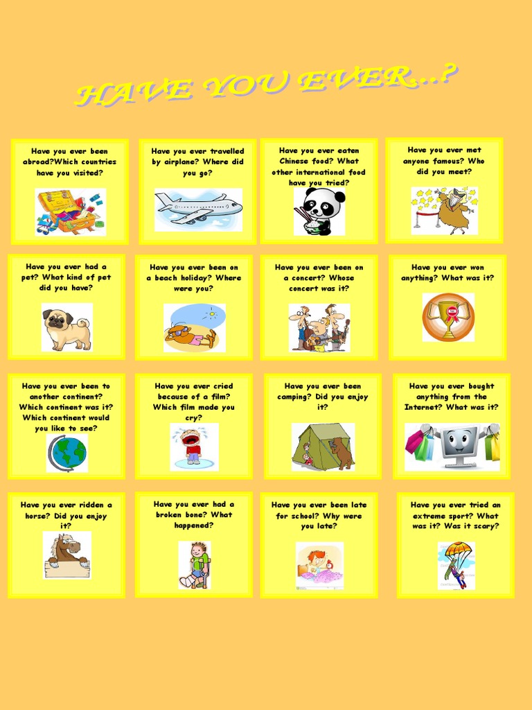 Have You Ever SPEAKING CARDS | PDF