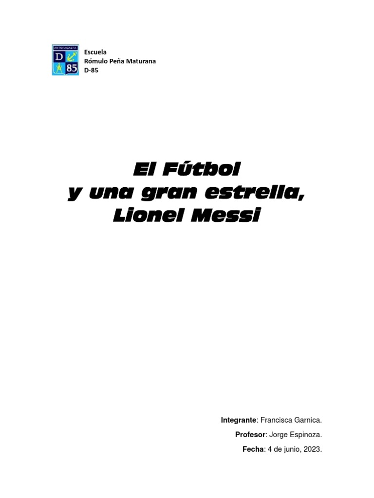 El Fútbol - Lionel Messi | PDF | Deportes y actividades al aire libre