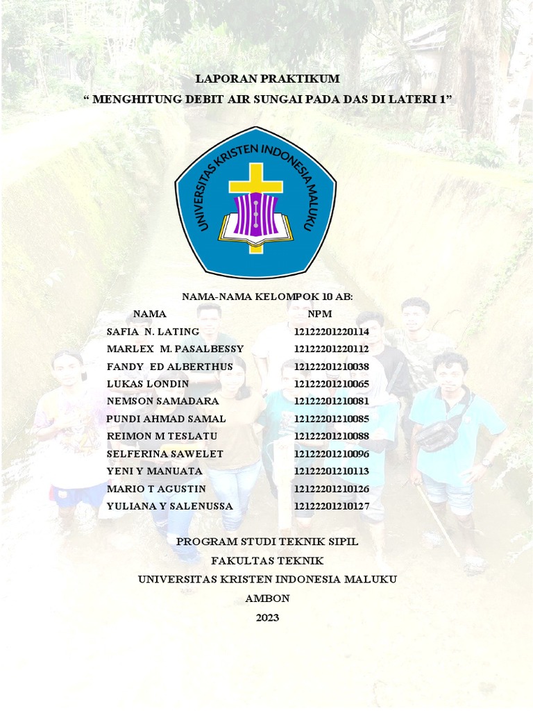 LAPORAN PRAKTIKUM DEBIT AIR SUNGAI DI Lateri | PDF | Ilmu Sosial ...