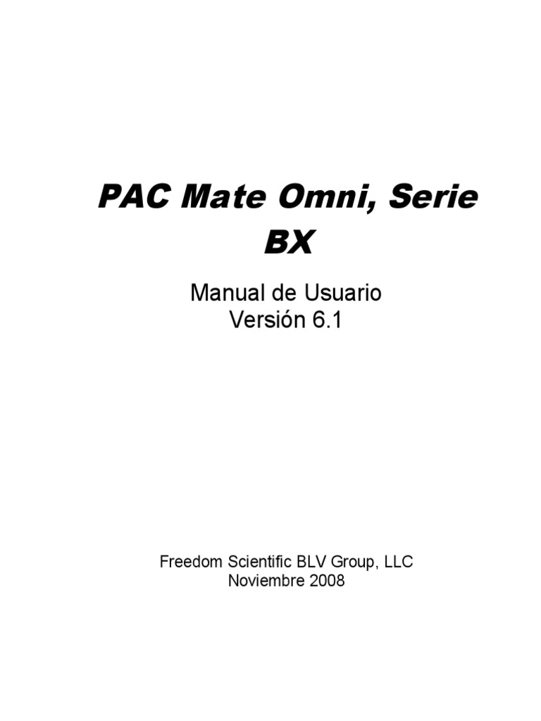 Manual PAC Mate Omni BX 6.1 | PDF | Contraseña | Ascii
