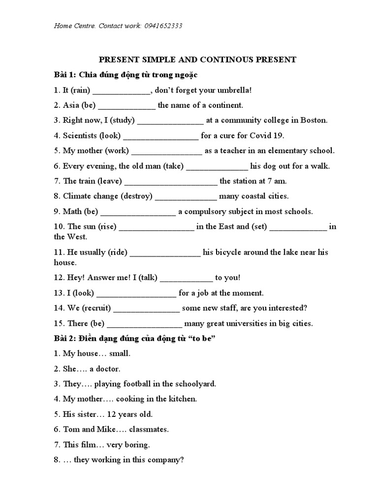 Present Simple and Continous Present | PDF