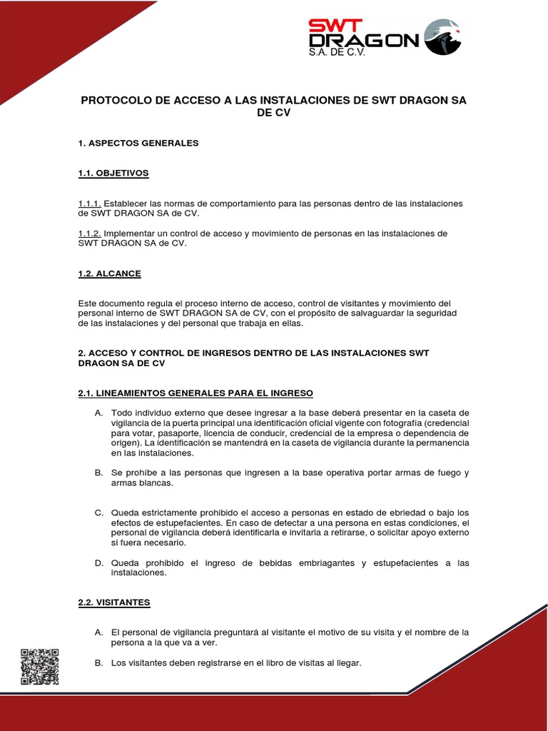 Protocolo de Acceso | PDF | Vigilancia