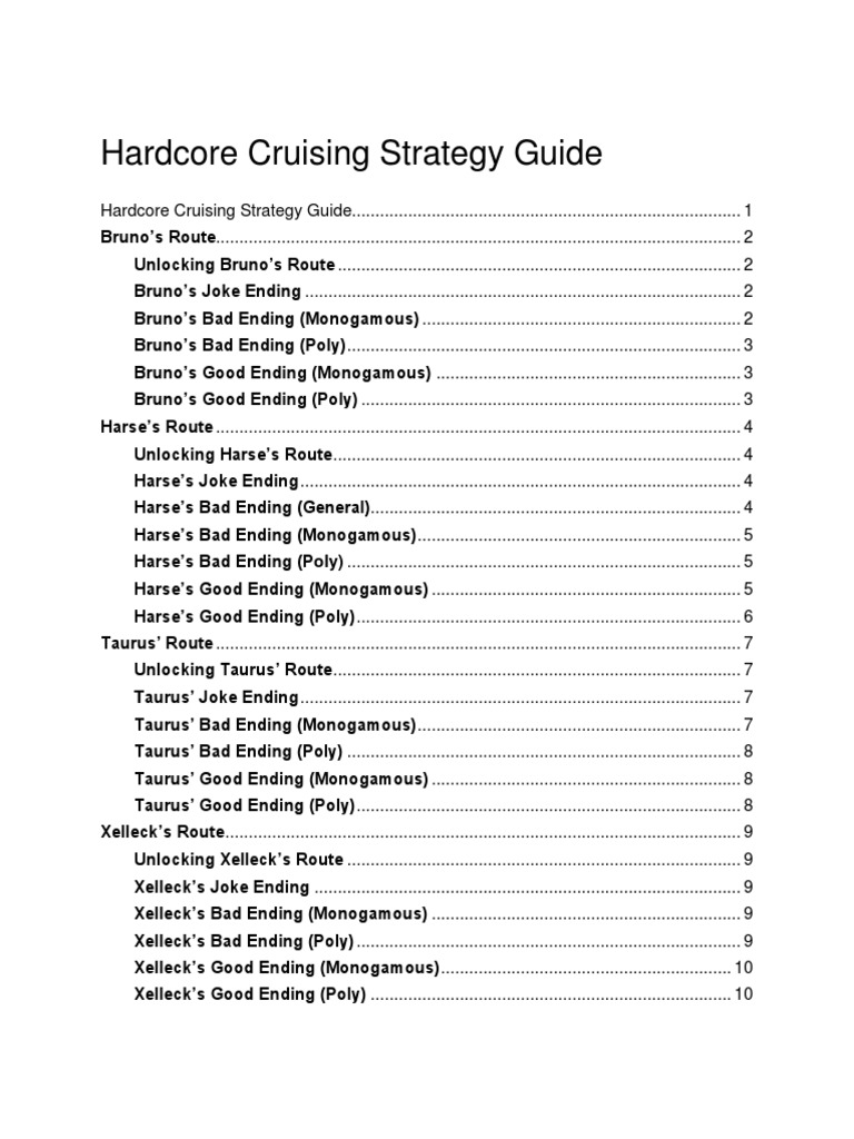 Hardcore Cruising Game Walkthrough Guide | PDF