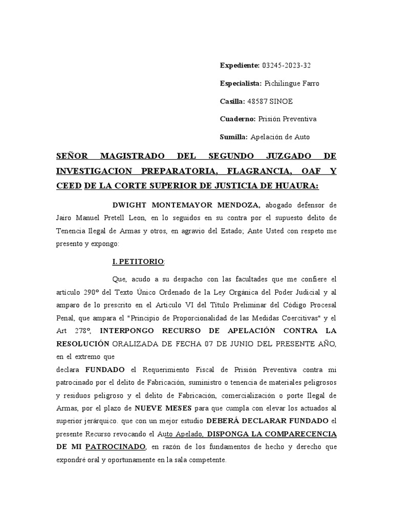 Escrito 2 | PDF | Apelación | Fiscal