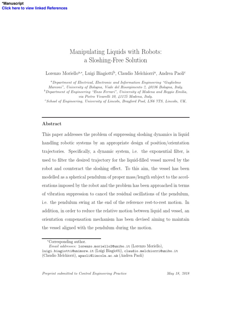 Manipulating Liquids With Robots | PDF | Kinematics | Lagrangian Mechanics Manipulating Liquids With Robots | PDF | Kinematics | Lagrangian Mechanics