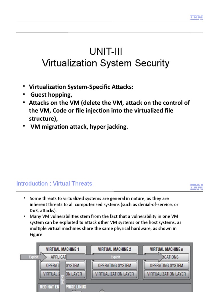 UNIT III Virtualization System Specific Attacks | PDF | Virtual Machine | Virtualization