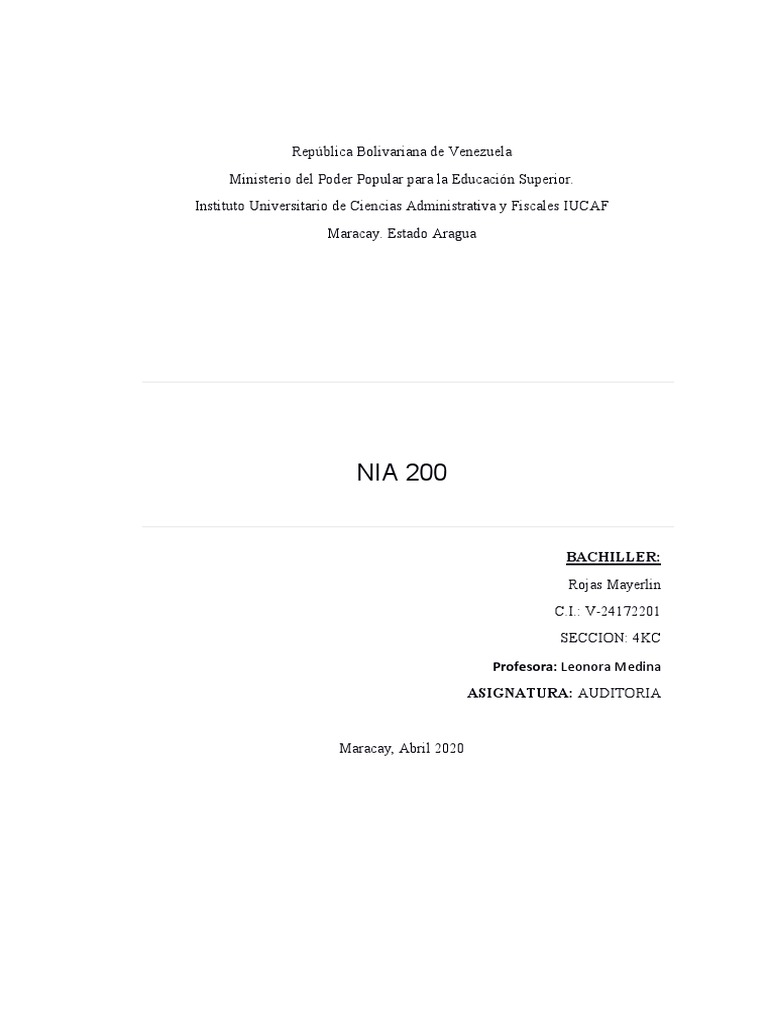 Auditoria Nia 200 | PDF