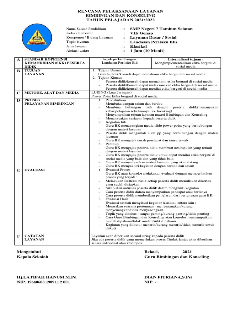 RPL BK Klasikal Sosial Kelas 7 Etika Bergaul | PDF