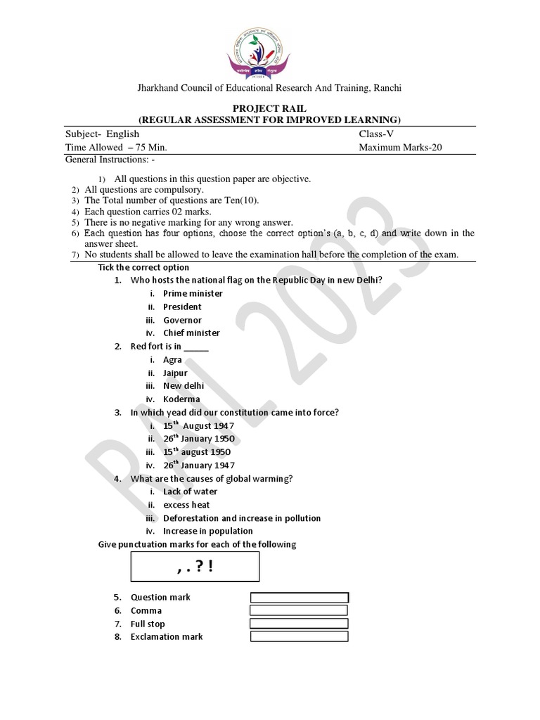 5 Class English | PDF