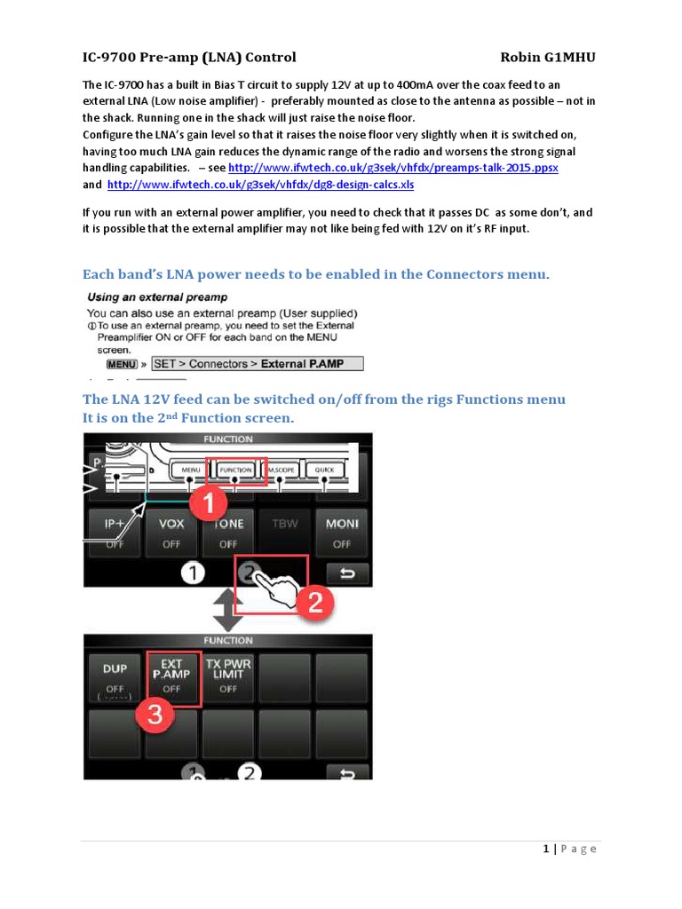 IC-9700 Preamp | PDF