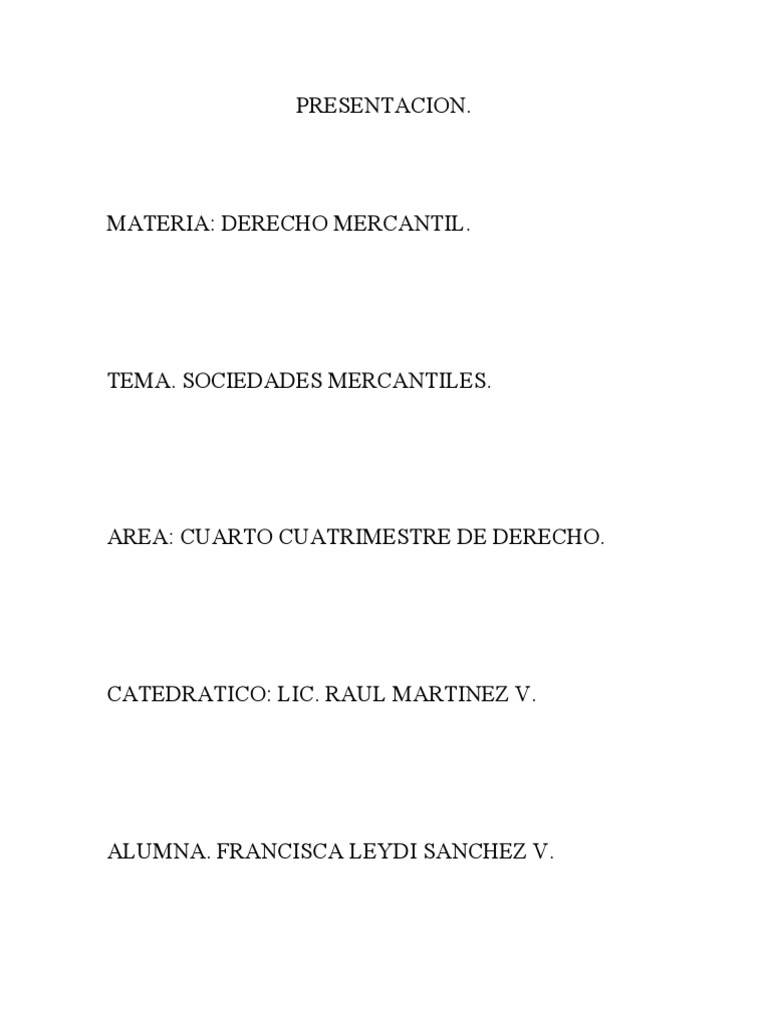 Sociedades Mercantiles Pdf
