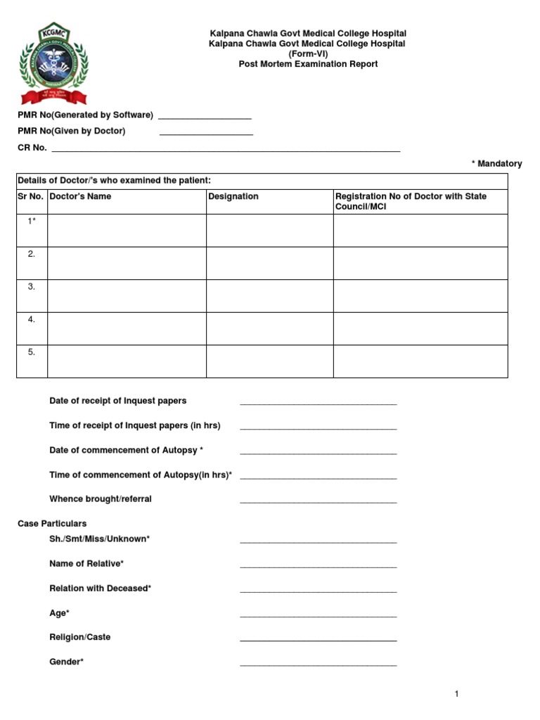 PMR | PDF | Injury | Autopsy