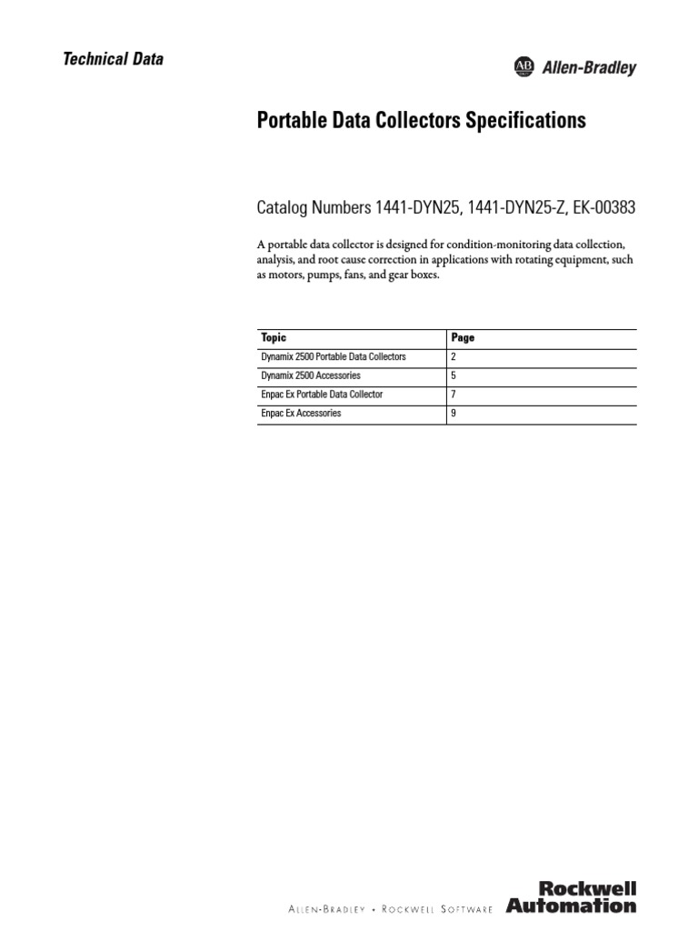 Portable Data Collectors Specifications | PDF | Spectral Density ...