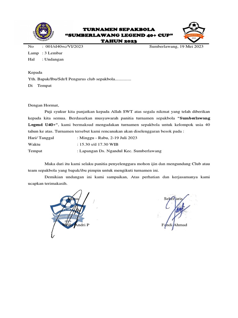 Undangan Sumberlawang U40+ | PDF