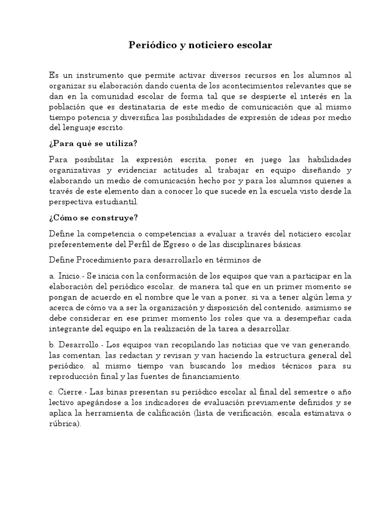Periodico_y_noticiero_escolar | PDF | Periódicos | Comunicación
