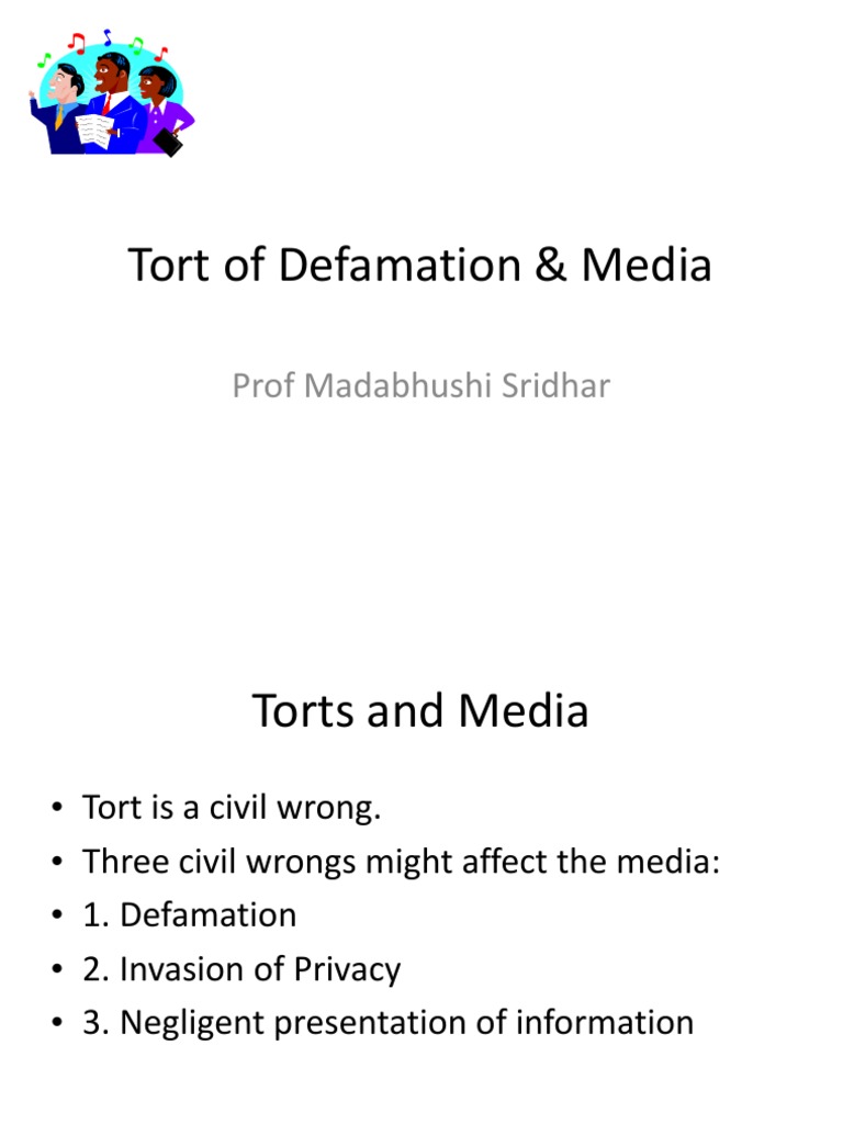 7-8 - Tort of Defamation & Media | PDF