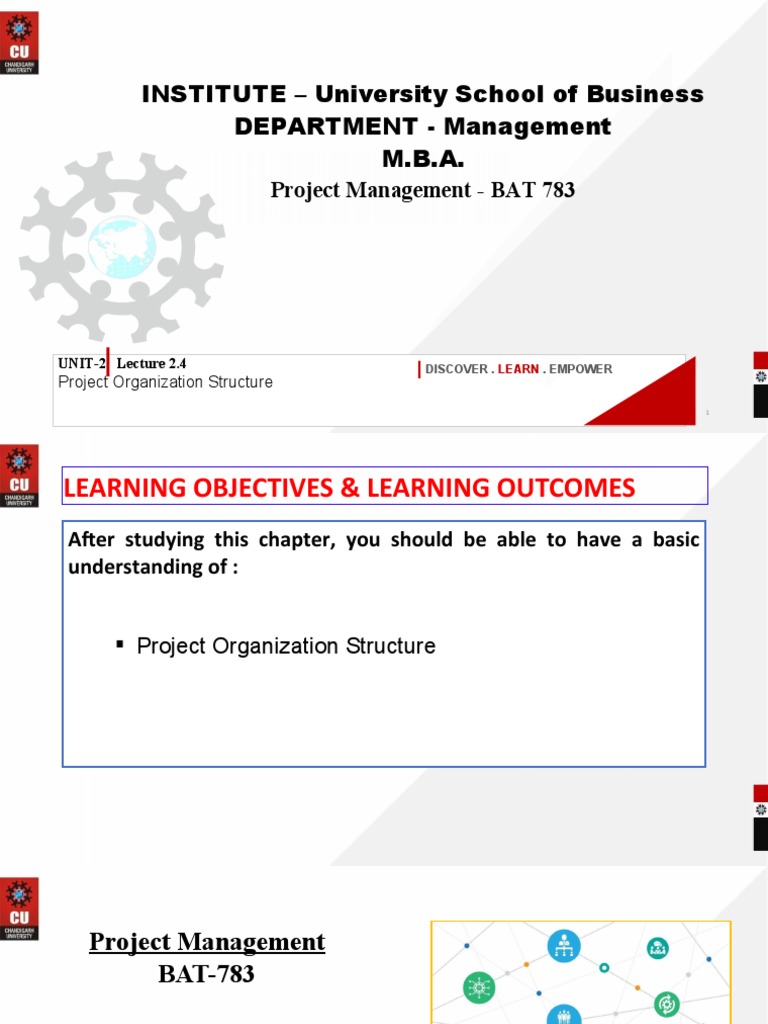 Project Management Unit 2 Lecture 4 | PDF | Organizational Structure | Project Management