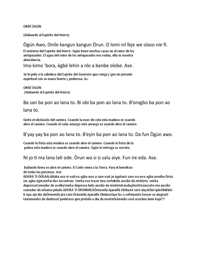 Oriki Ogum | PDF | Poesía
