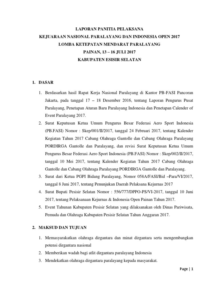 Laporan Panitia Pelaksana | PDF