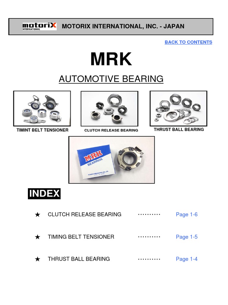MRK Automotive Bearing-Index | PDF | Machines | Secondary Sector Of The ...