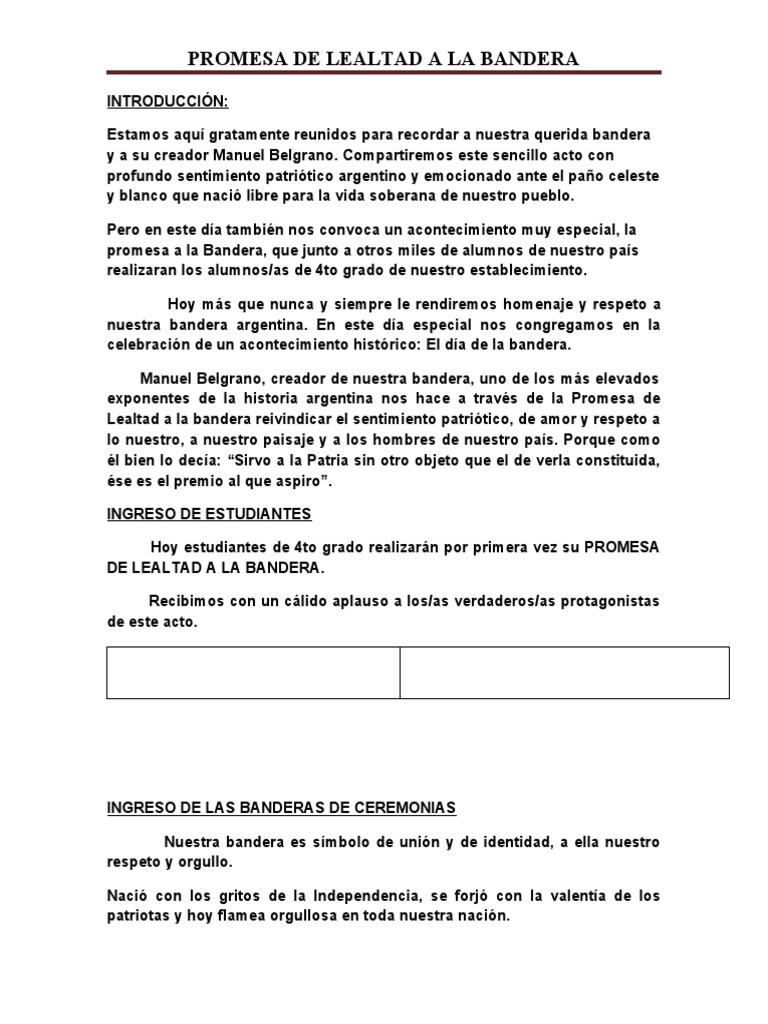 Glosas de La Promesa Lealtad A La Bandera | PDF Glosas de La Promesa Lealtad A La Bandera | PDF