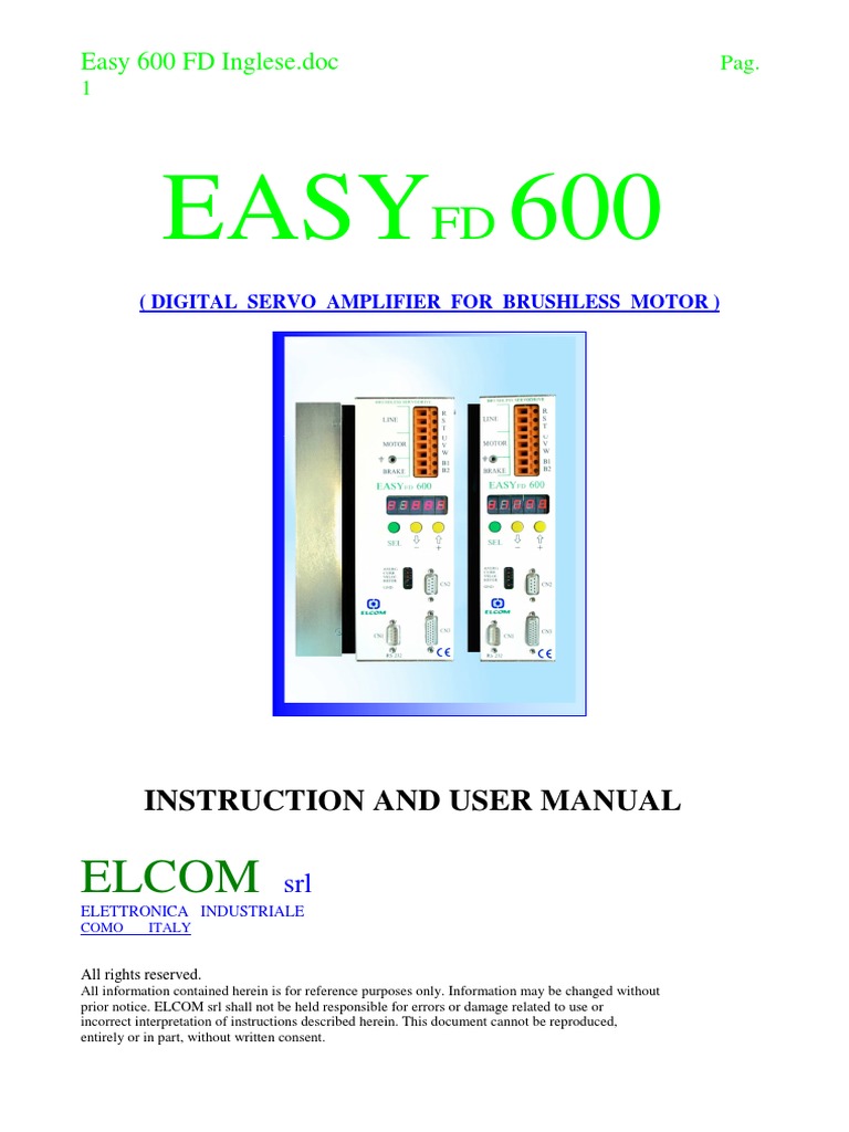 Driver Elcom Easy 600 | PDF | Electromagnetic Compatibility | Electromagnetic Interference