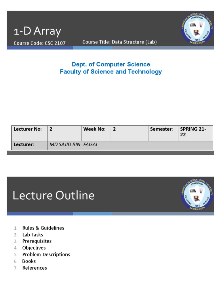 C++ Lab: 1-D Array Programming Tasks | PDF | Cybernetics | Computing