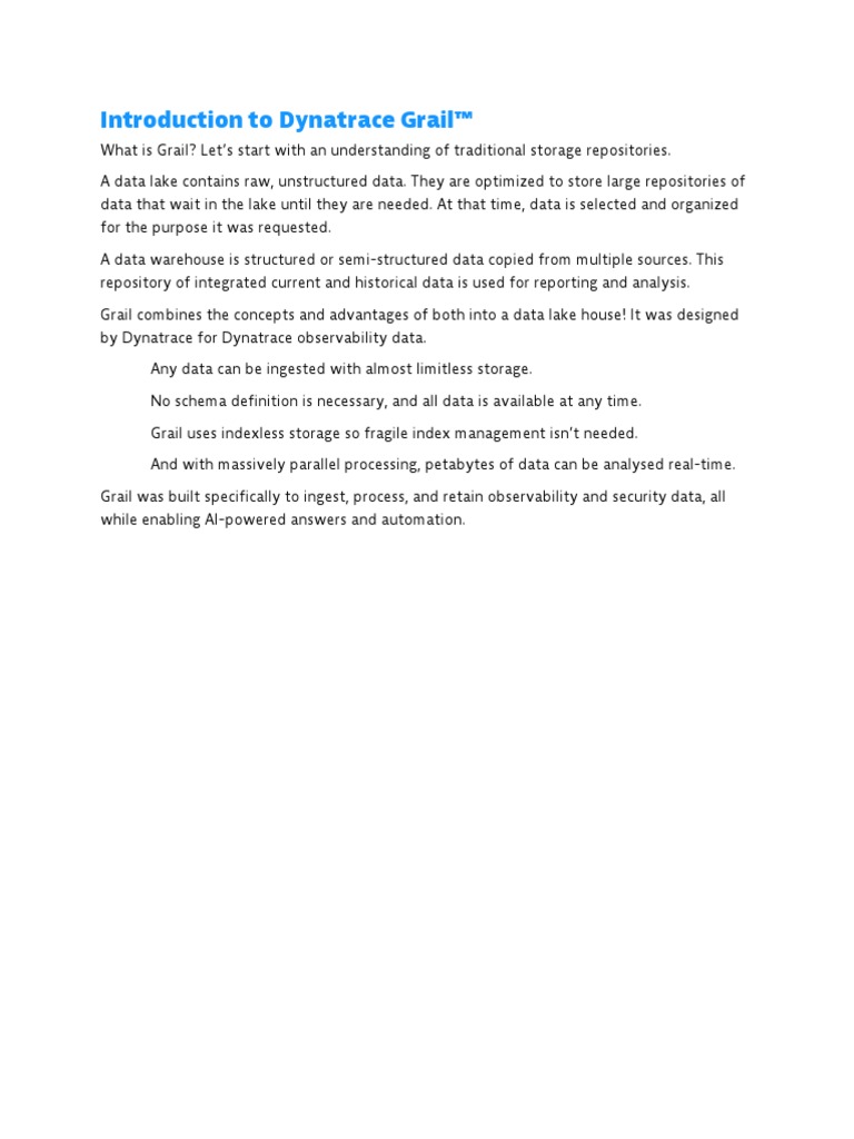 GSPINTRO110 Introduction To Dynatrace Grail Script | PDF